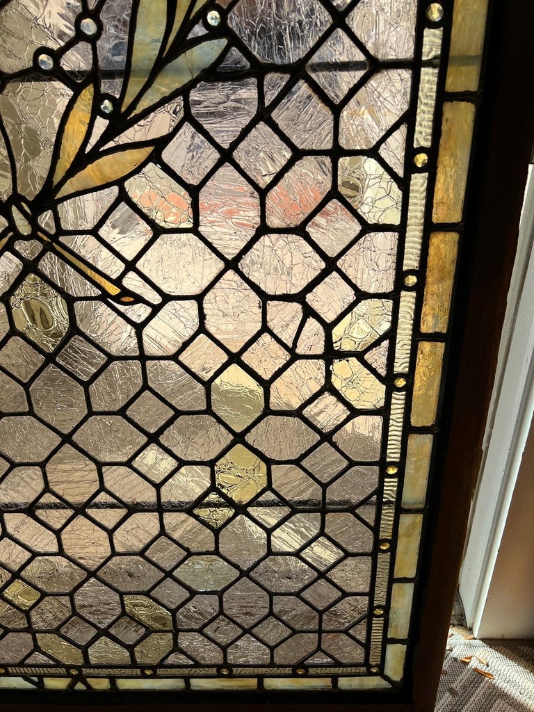 Early 20th Century Antique Stained Glass Window, Jewels in Original ...