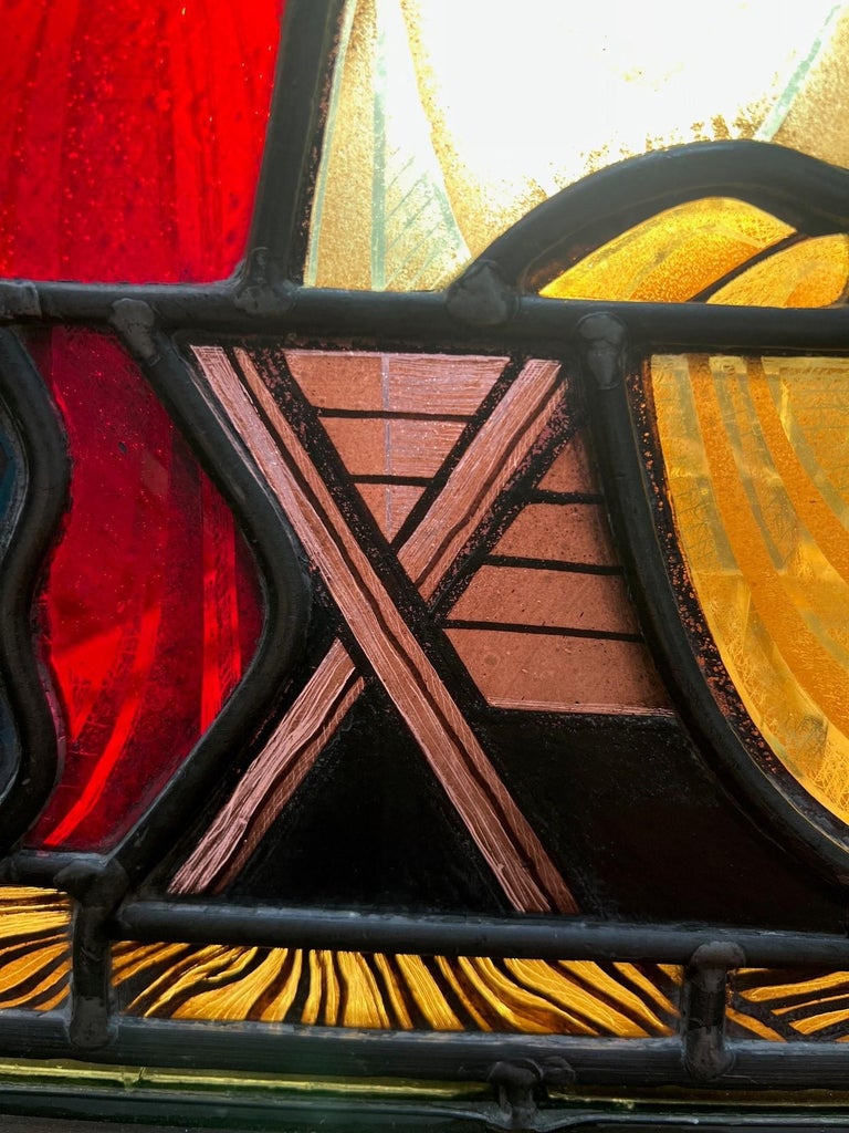 Early 20th Century, Antique Stained Glass Window of the Nativity in ...