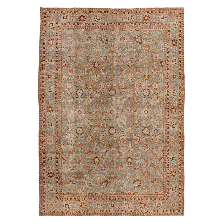 Early 20th Century Antique Tabriz Wool Rug For Sale at 1stDibs