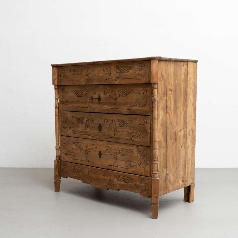 Early 20th Century Antique Traditional Spanish Pine Wood Dresser For ...