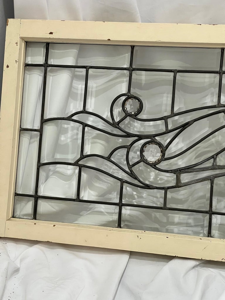 Early 20th Century Antique Victorian Beveled Glass Window in Original ...