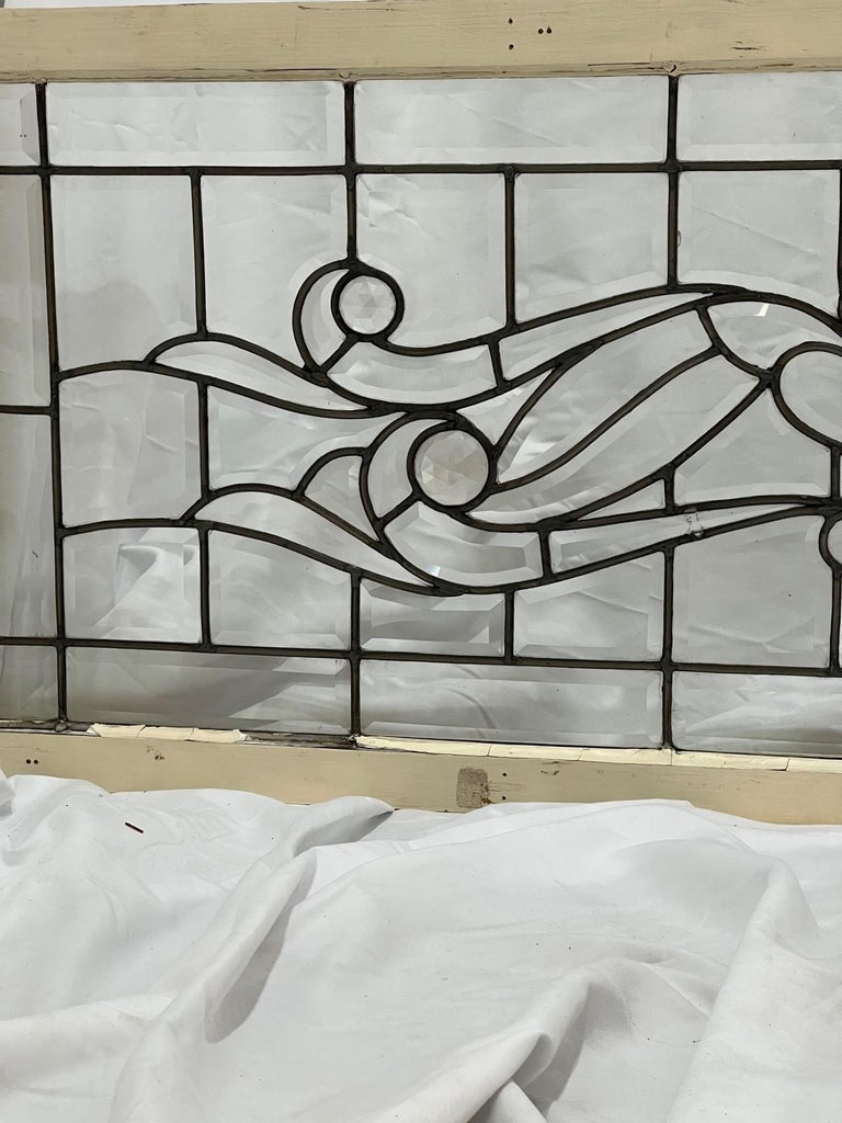 Early 20th Century Antique Victorian Beveled Glass Window in Original ...