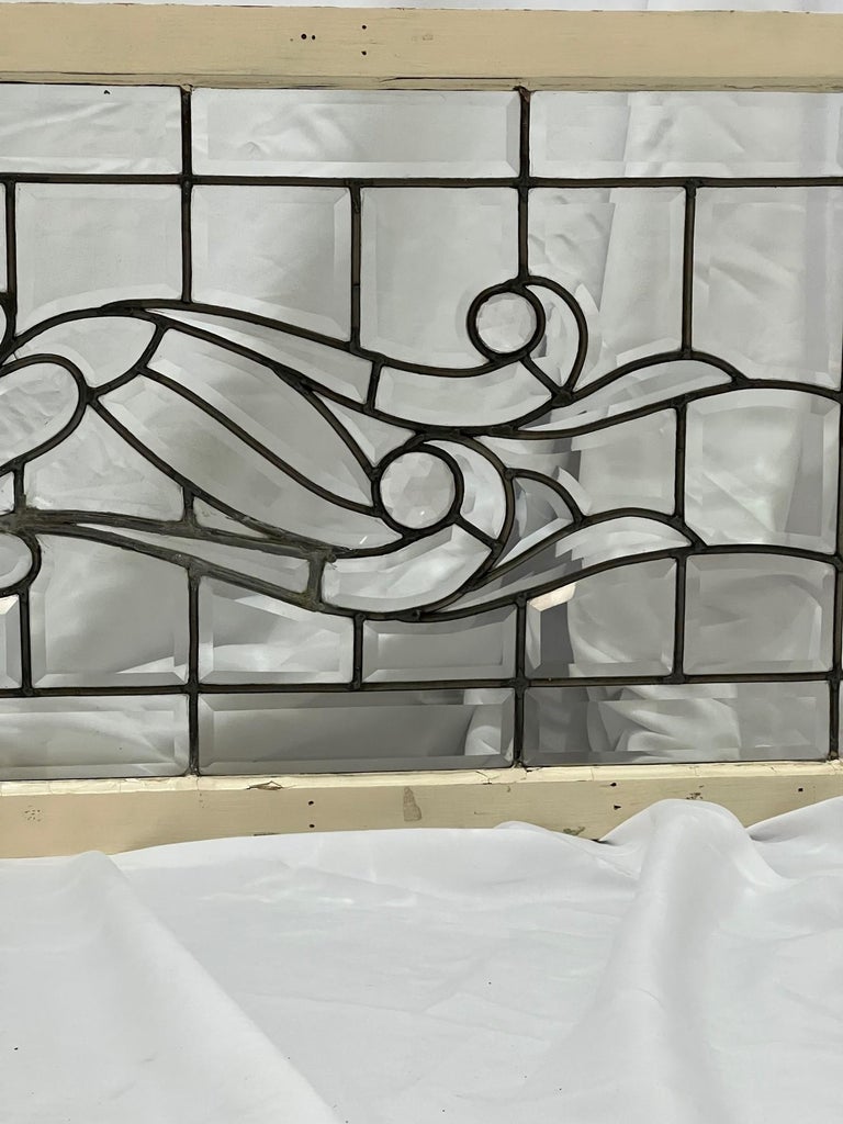 Early 20th Century Antique Victorian Beveled Glass Window in Original ...