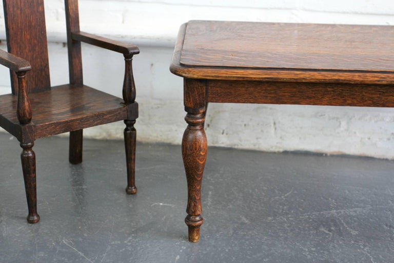 Early 20th Century Apprentice Made Model Table and Chair at 1stDibs