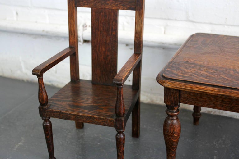 Early 20th Century Apprentice Made Model Table and Chair at 1stDibs