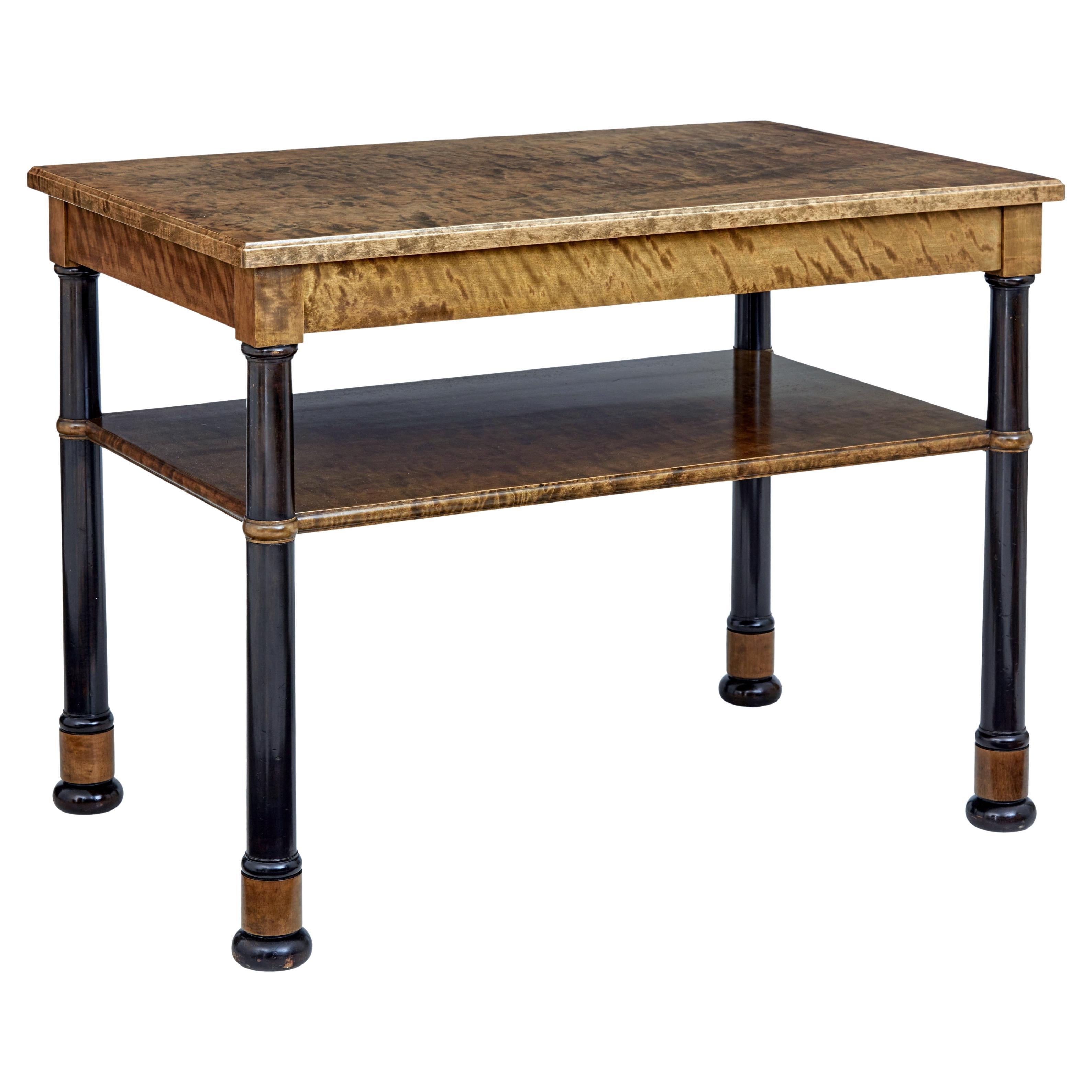 Art Deco Revival Square Birch Bookcase Table For Sale at 1stDibs