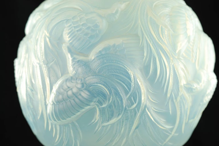 Early 20th Century Art Deco Sabino Opalescent Art Glass Birds of ...