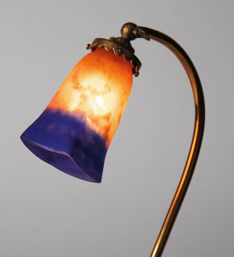 Early 20th Century Art Nouveau Brass Desk Table Lamp, Muller Freres ...