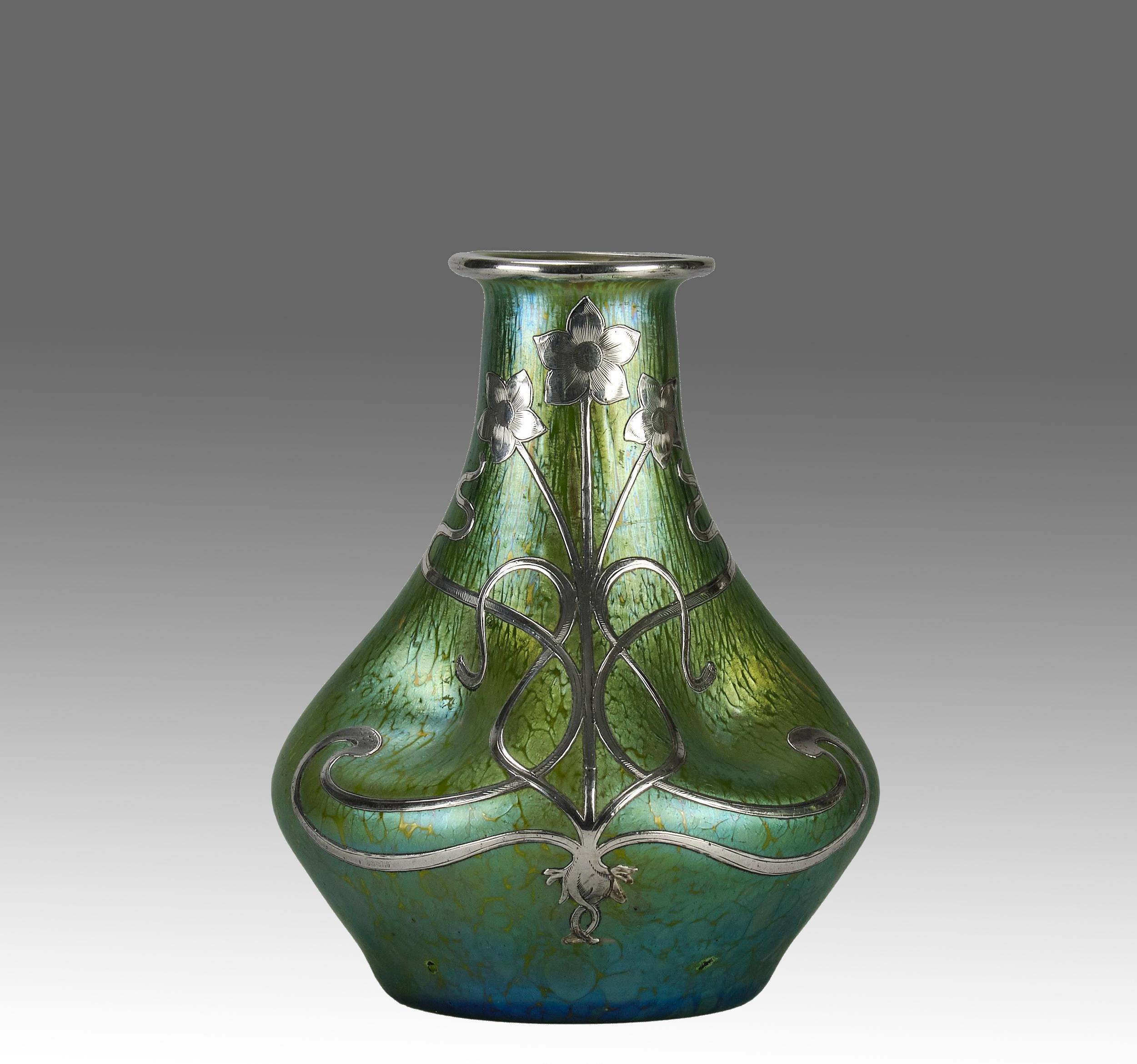 Early 20th Century Art Nouveau "Dimpled Silvered Vase" by Johann Loetz ...