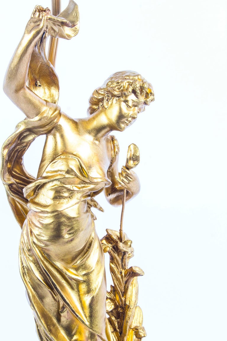 Early 20th Century Art Nouveau Gilded Dancing Lady Lamp at 1stDibs