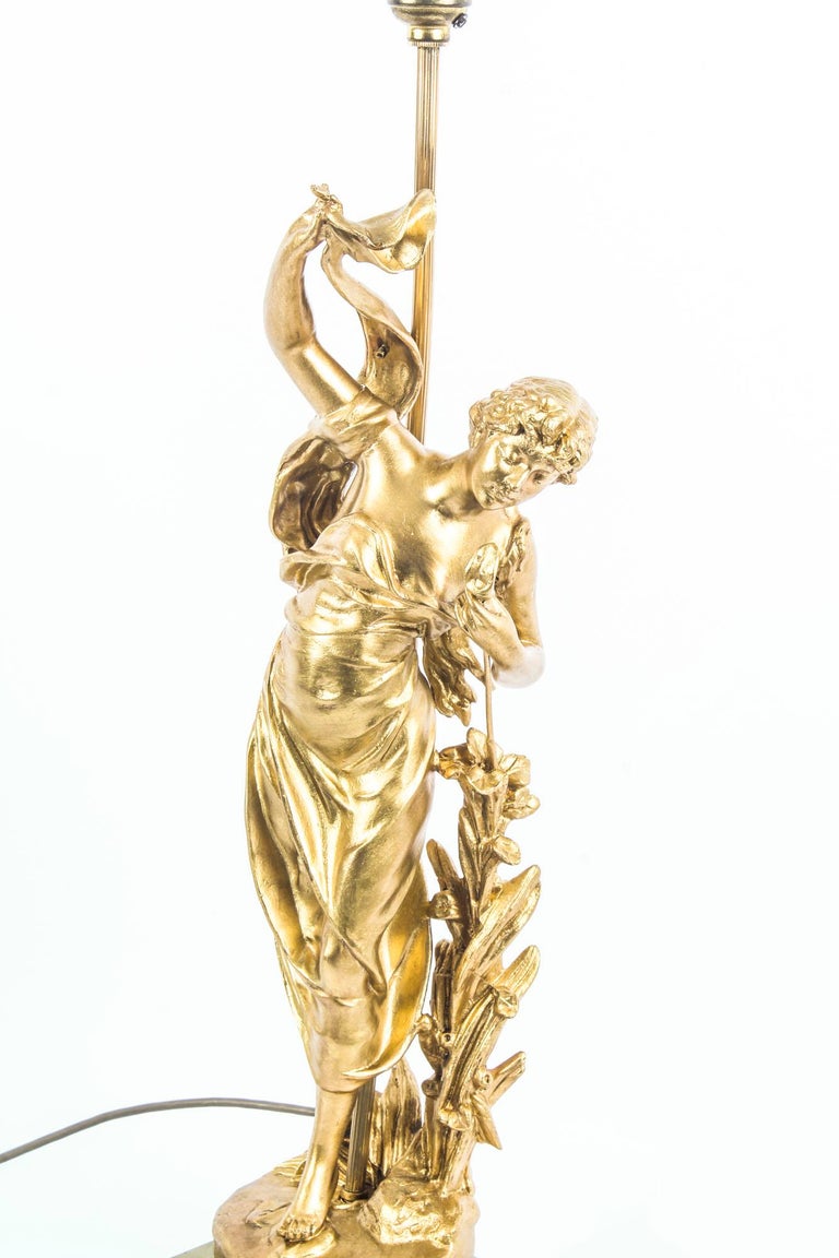 Early 20th Century Art Nouveau Gilded Dancing Lady Lamp at 1stDibs