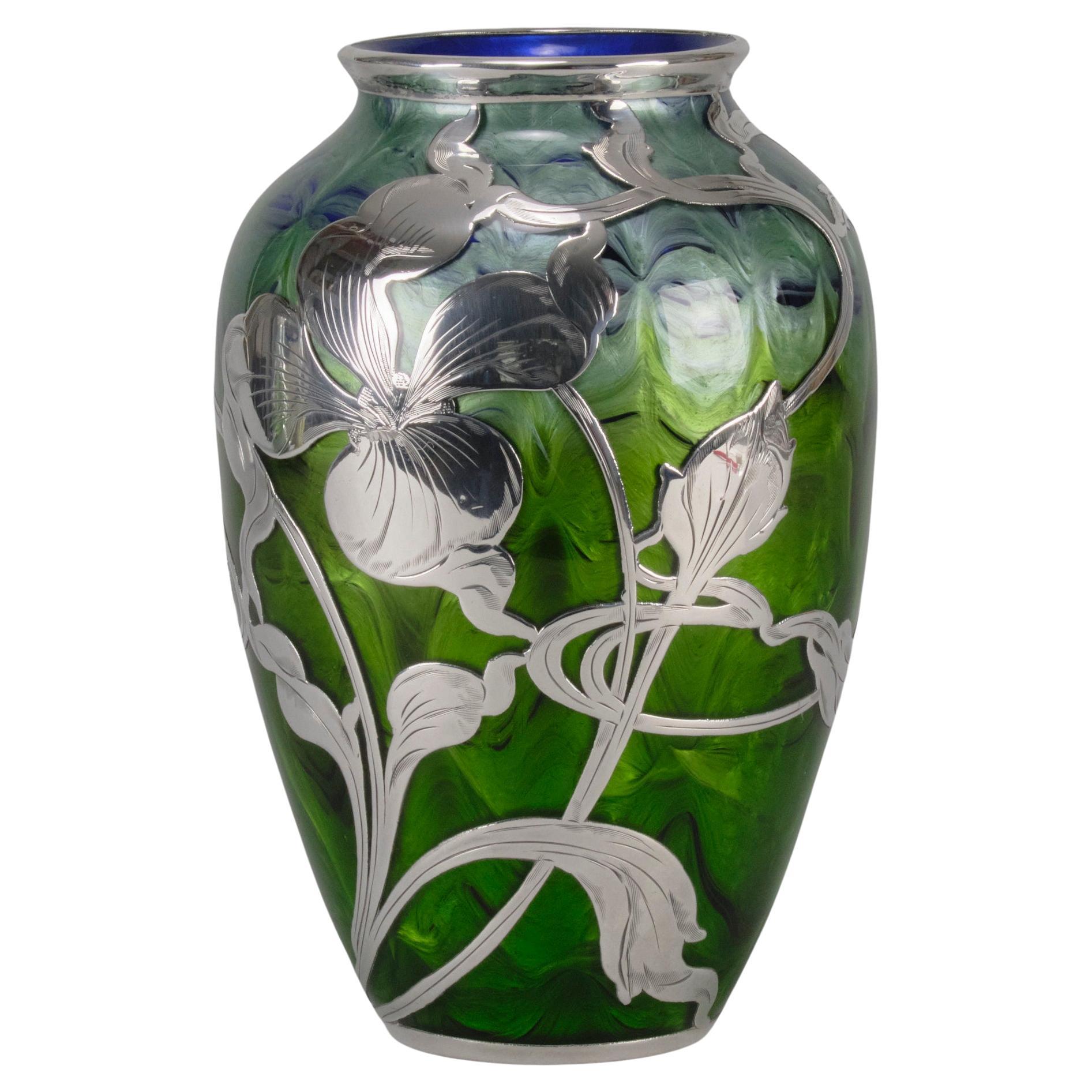 Early 20th Century "Art Nouveau Silvered Vase" by Johann Loetz For Sale ...