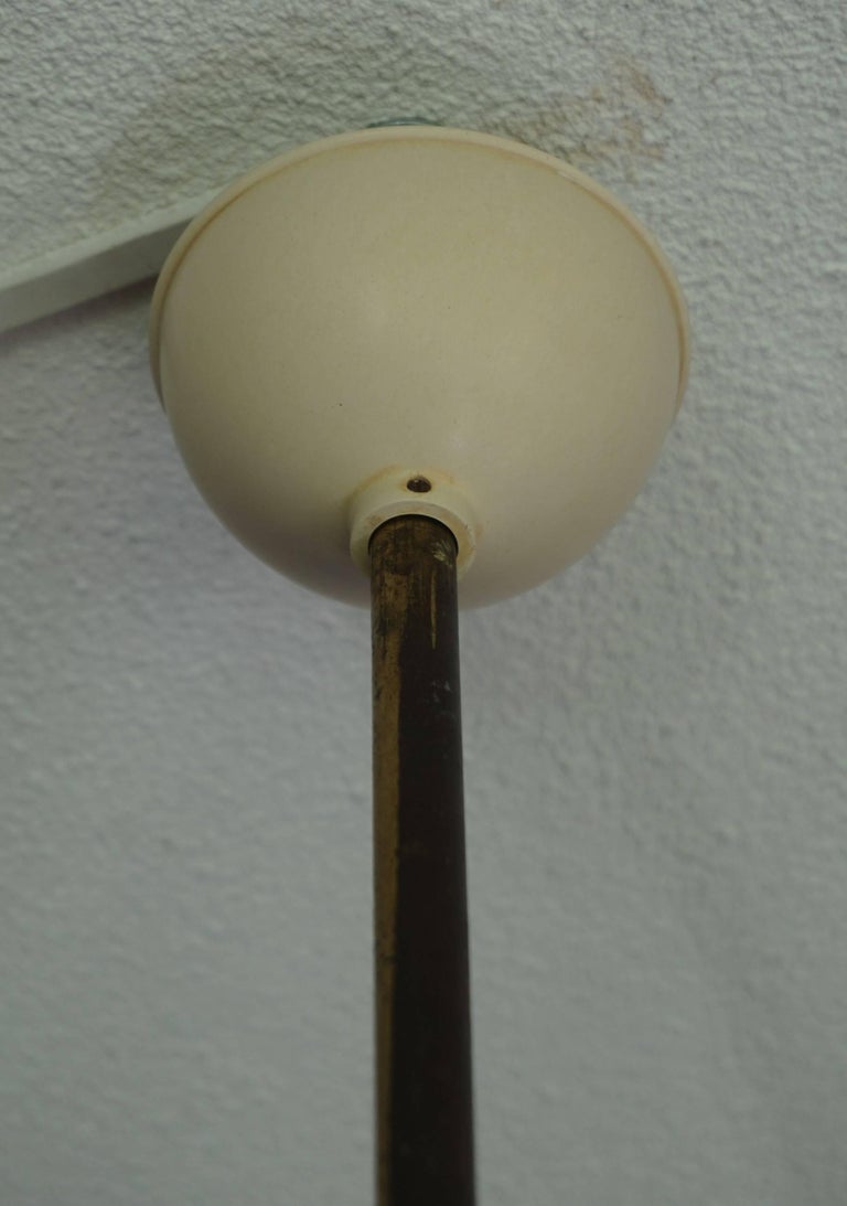 Early 20th Century Art Deco Glass, Brass and White Bakelite Pendant ...