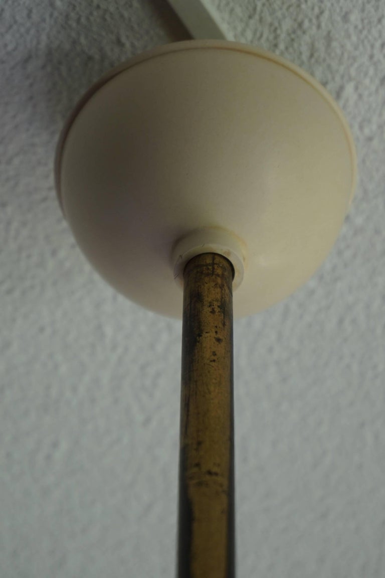 Early 20th Century Art Deco Glass, Brass and White Bakelite Pendant ...