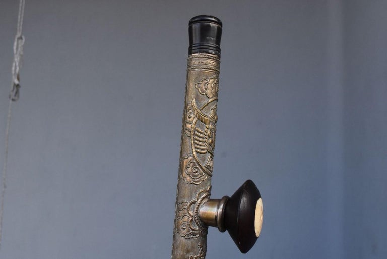 Early 20th Century Asian Pipe Silver Metal For Sale at 1stDibs