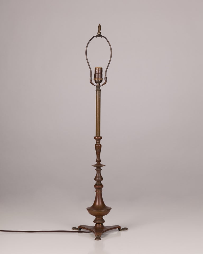 Early 20th Century Baroque Bronze Table Lamp with a Tripod Base, Circa ...