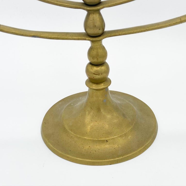 Early 20th Century Boho Eclectic Brass 7-Arm Candelabra For Sale at 1stDibs