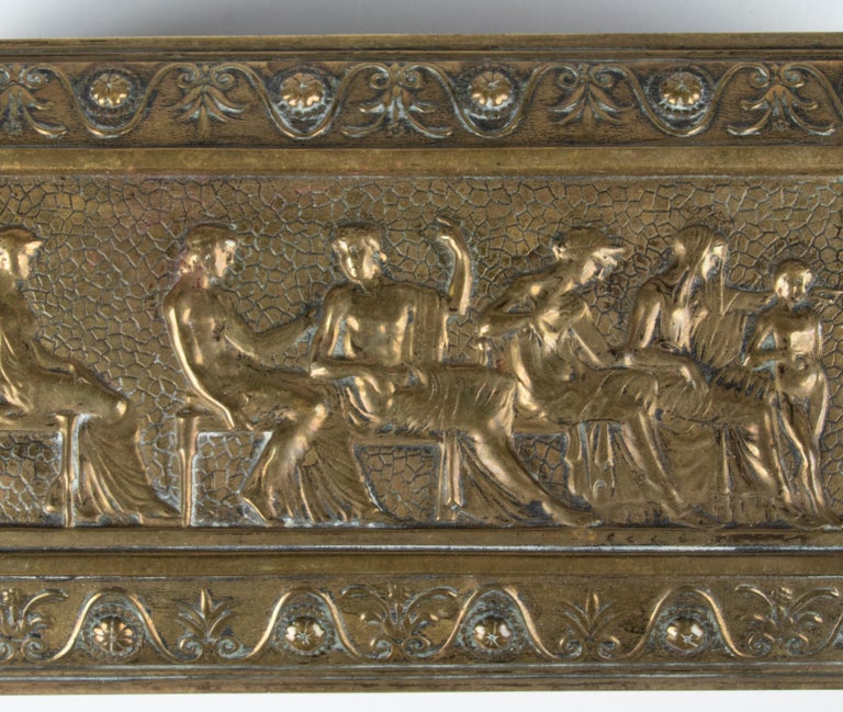 Early 20th Century Brass Jewelry Box with Roman Empire Scenes at 1stDibs