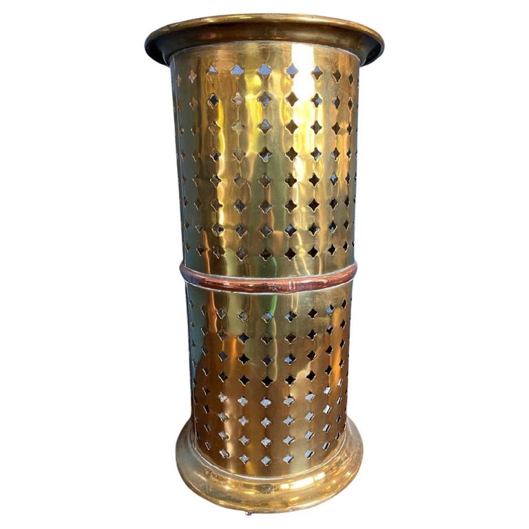 Early 20th Century Brass with Copper Lining Umbrella Stand For Sale at ...