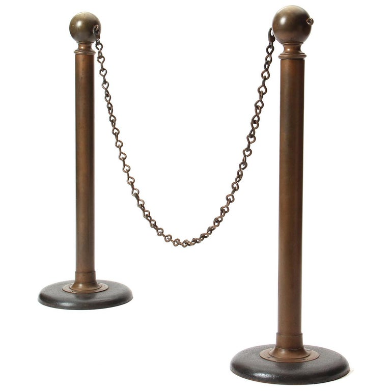 Early 20th Century Bronze Stanchions For Sale at 1stDibs