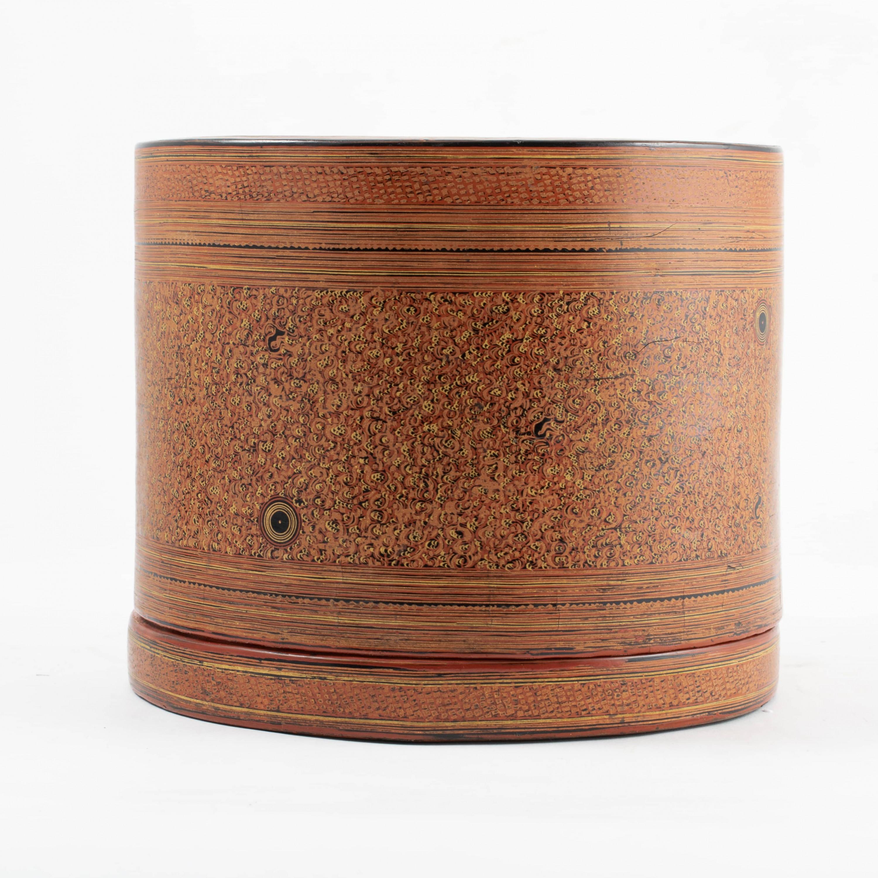 Early 20th Century Burmese Red Lacquer Betel Box, “Kun It” at 1stDibs