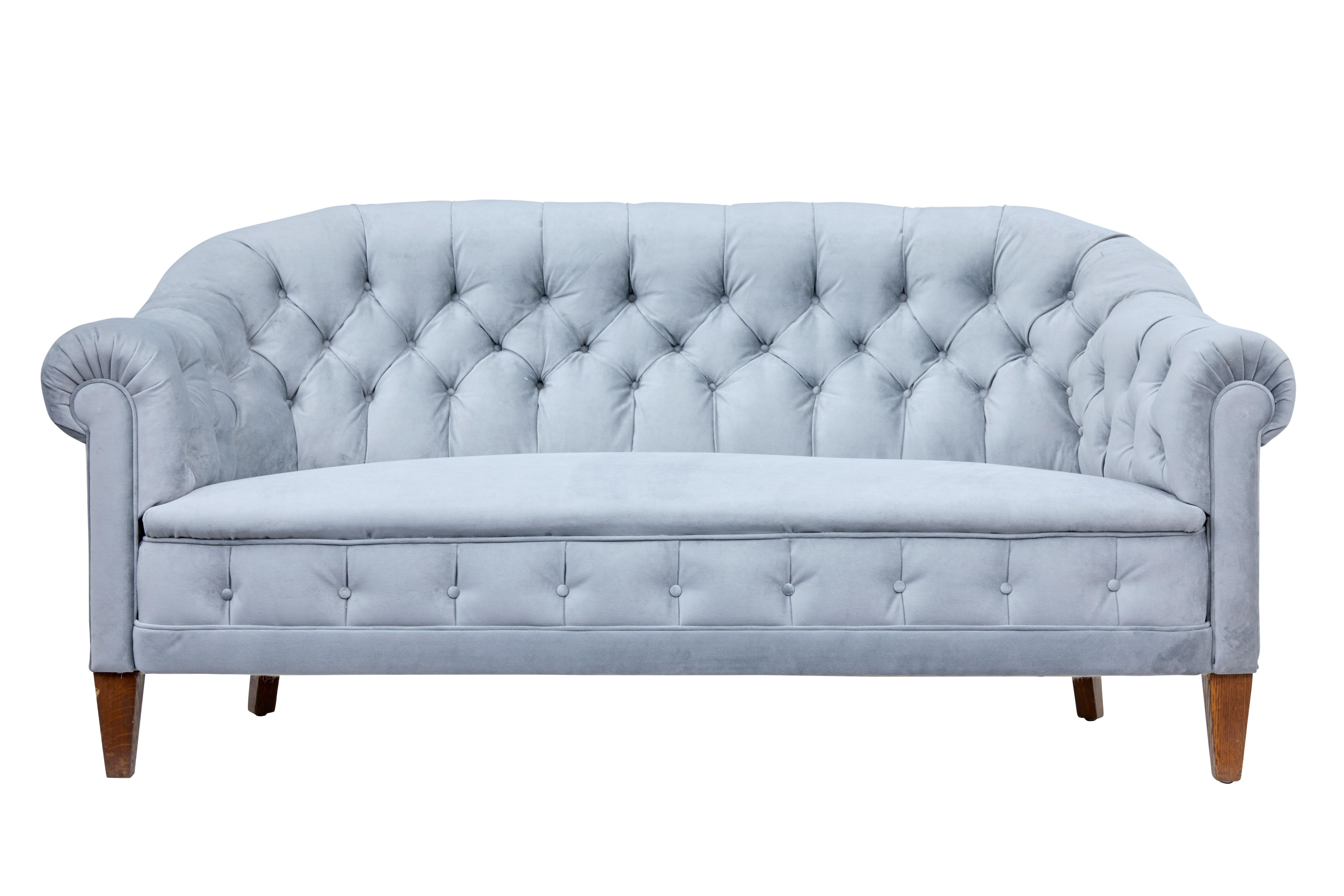 Early 20th Century button back 3 piece suite sofa and 2 chairs For Sale ...