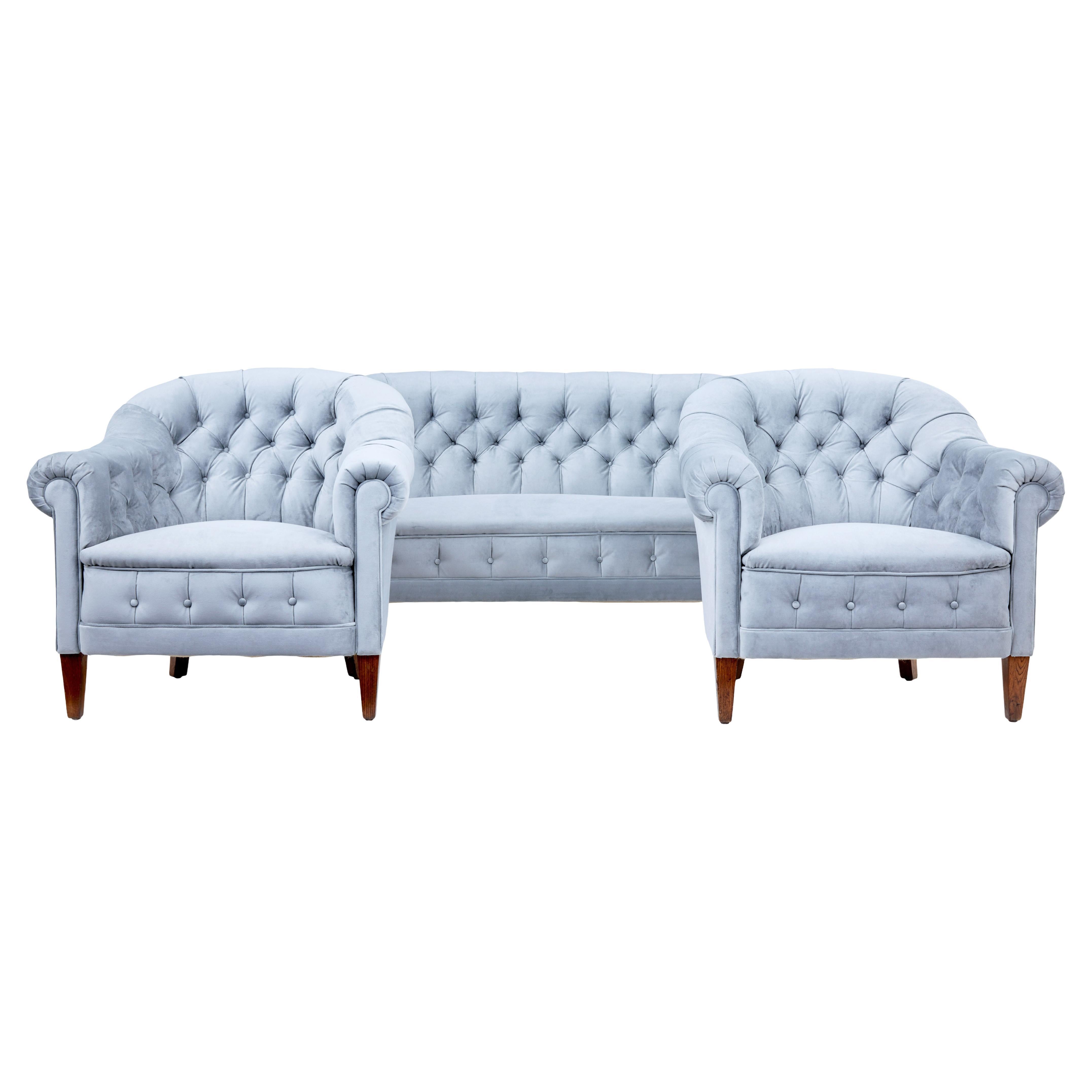 3 piece art deco shell back salon suite For Sale at 1stDibs