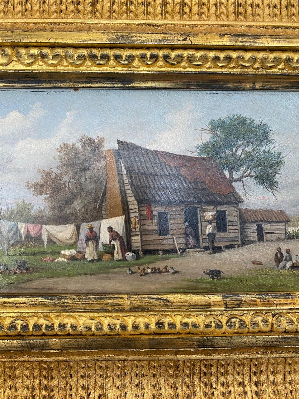 Early 20th Century Cabin Scene Oil on Board Painting by William Aiken Walker For Sale at 1stDibs