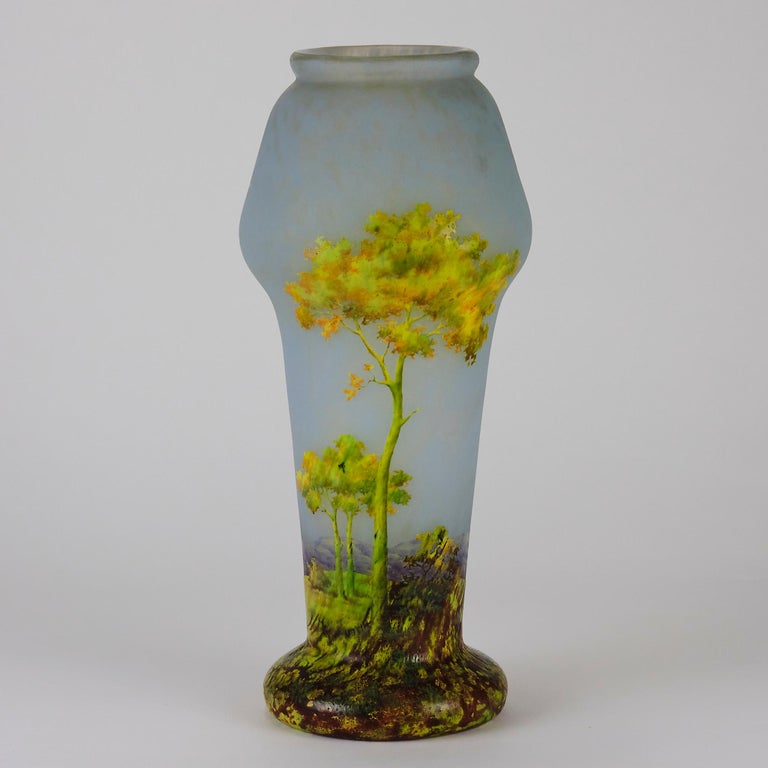 Early 20th Century Cameo Glass Landscape Vase entitled "Paysage d'Été ...