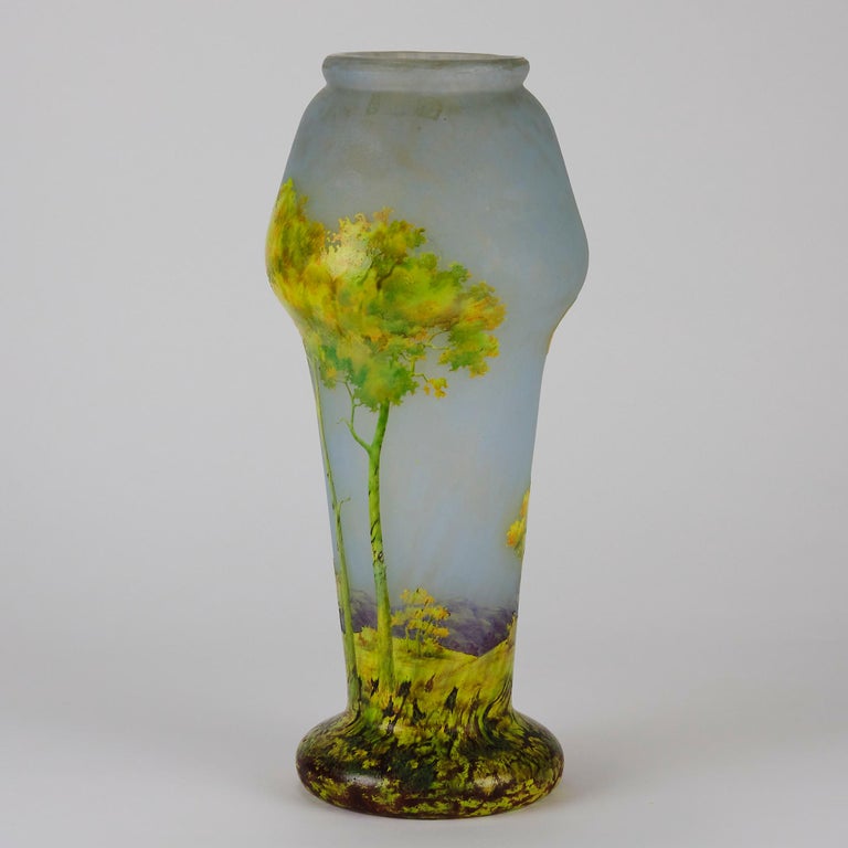 Early 20th Century Cameo Glass Landscape Vase entitled "Paysage d'Été ...