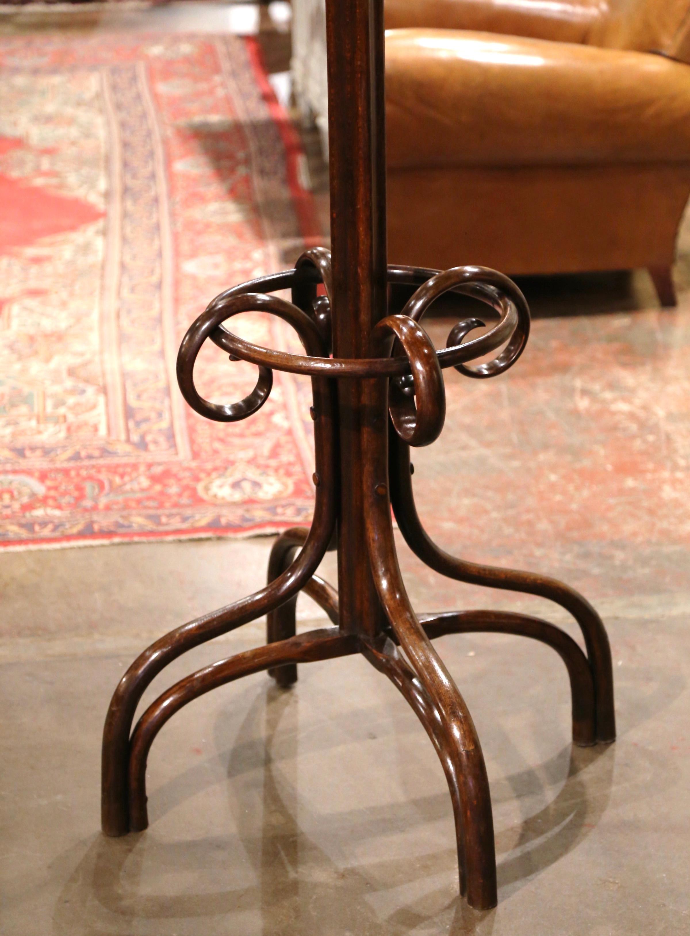 Early 20th Century Carved Bentwood Coat Rack Stand Thonet Style For ...