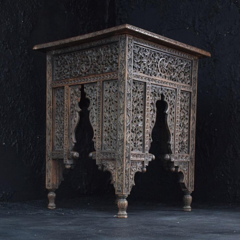 Early 20th Century Carved Indian Table For Sale at 1stDibs