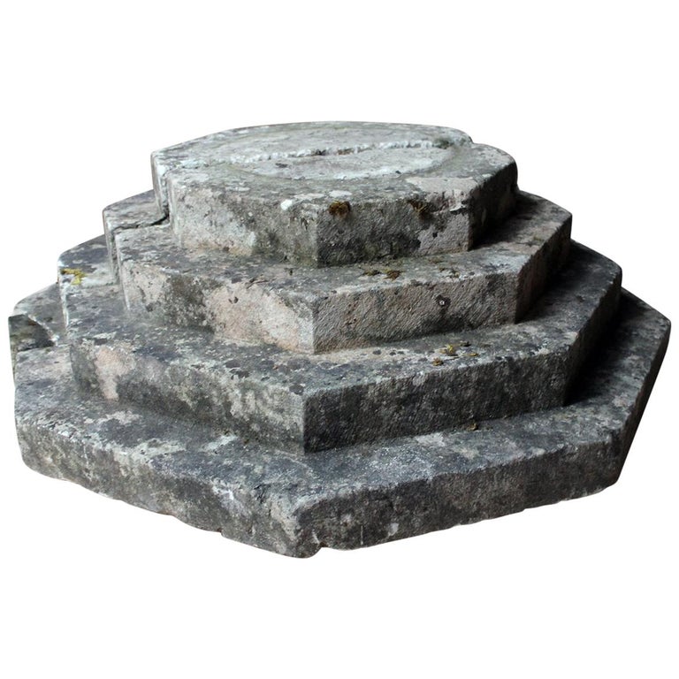 Early 20th Century Carved Stone Octagonal Stepped Plinth, circa 1920 ...