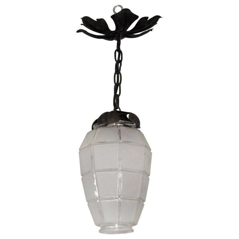 Early 20th Century Large Globe Form Hanging Light Fixture at 1stDibs