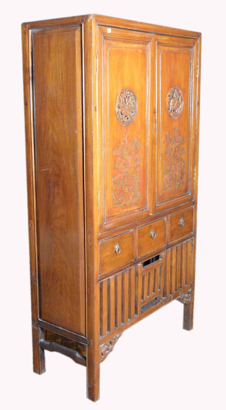 Early 20th Century Chinese Armoire with Gilt Motifs and Hand-Carved ...