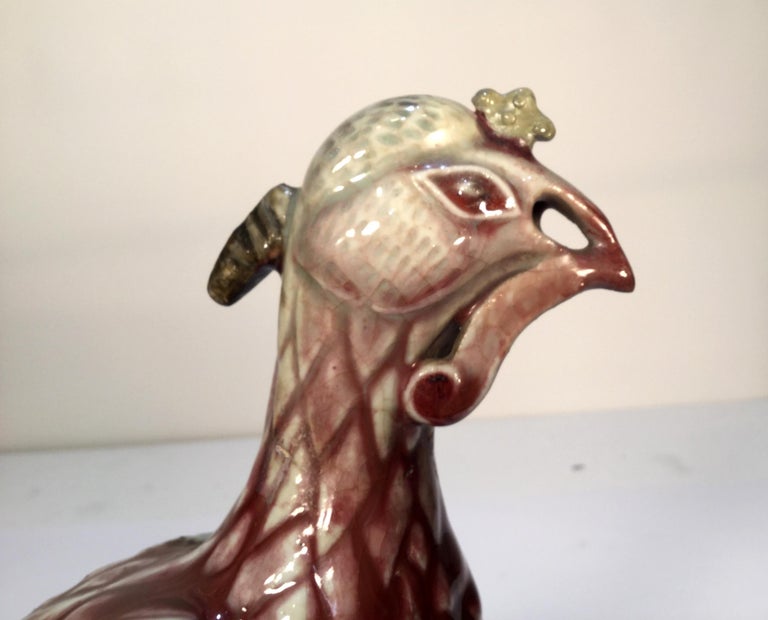 Early 20th Century Chinese Export Pair of Ceramic Ho Ho Birds at 1stDibs