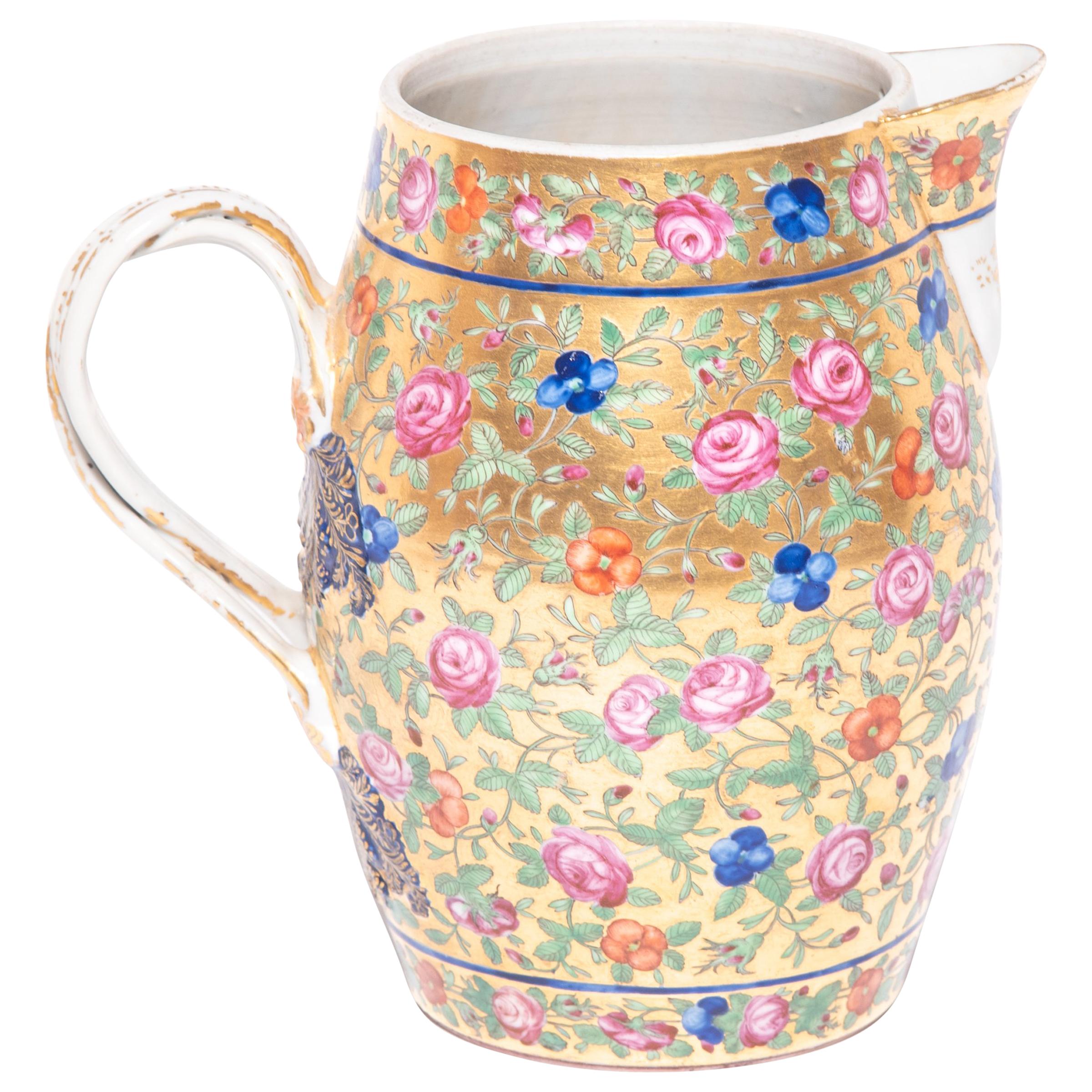 Early 20th Century Chinese Golden Famille Rose Pitcher at 1stDibs