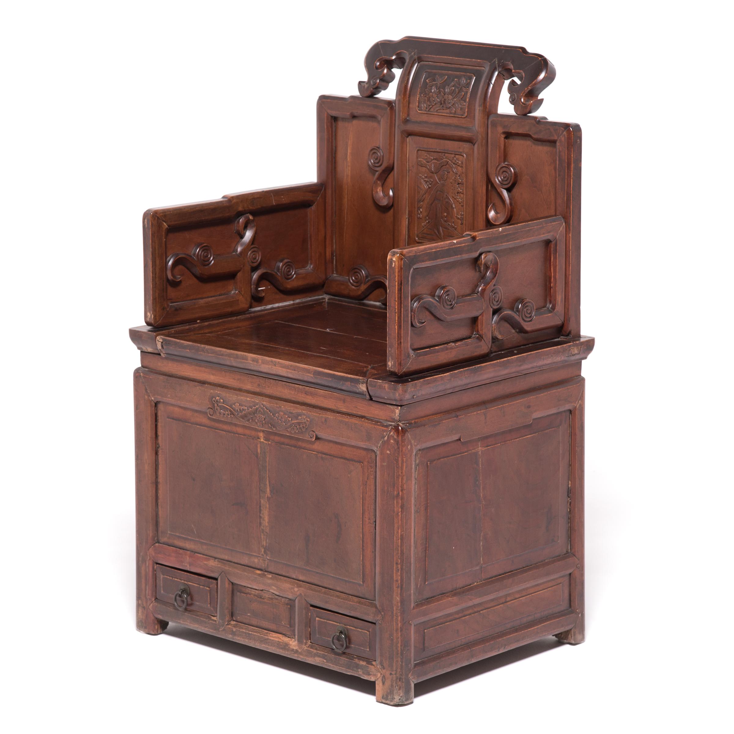 Early 20th Century Chinese Meditation Chair at 1stDibs