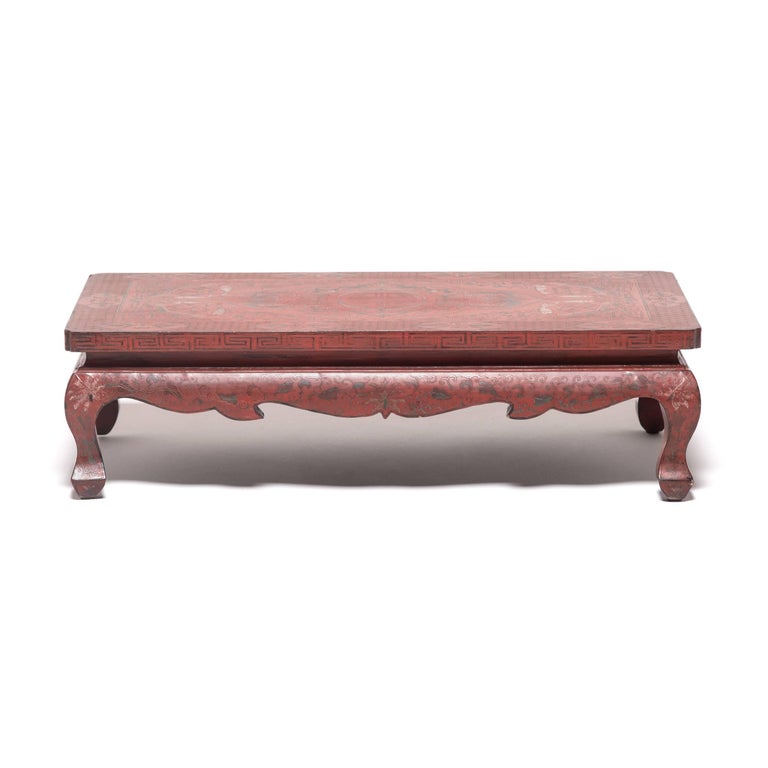 Chinese Low Painted Lacquer Table with Fish Chimes, c. 1900 For Sale at ...