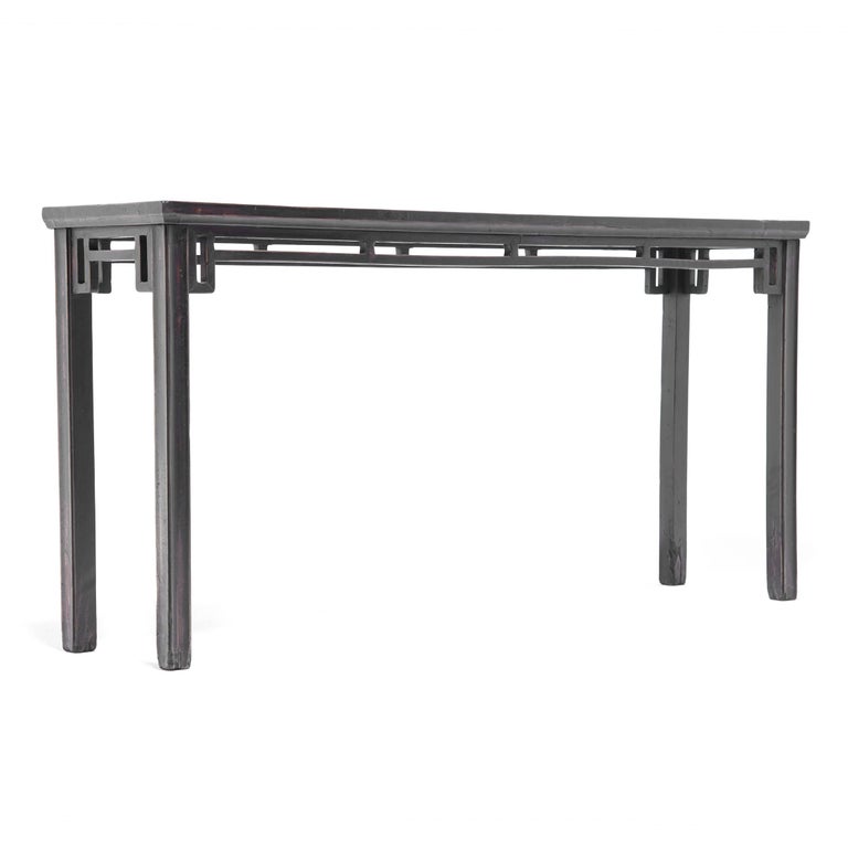 Early 20th Century Chinese Shallow Square Leg Side Table at 1stDibs