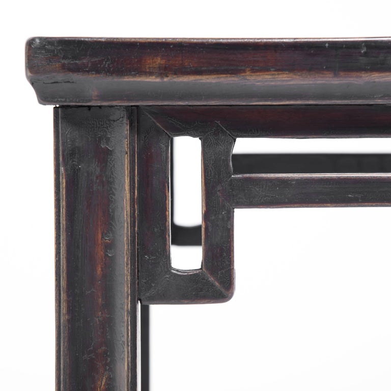 Early 20th Century Chinese Shallow Square Leg Side Table at 1stDibs