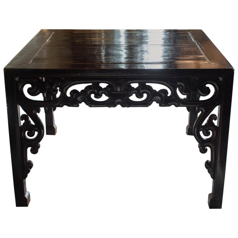 Early 20th Century Chinese Square Center Table, Rosewood and Brass ...