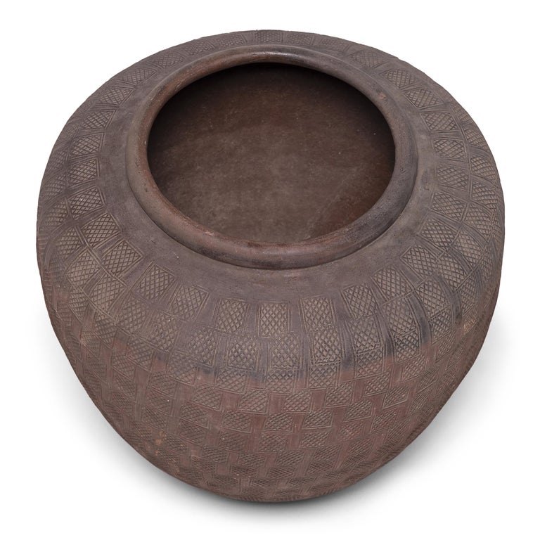 Early 20th Century Chinese Stamped Clay Pickling Pot at 1stDibs