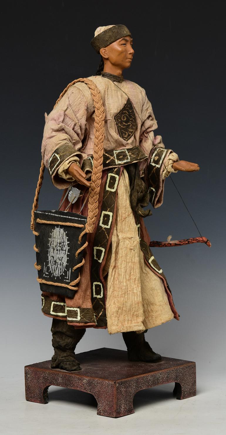 Early 20th Century, Chinese Wooden Standing Manchu Man For Sale at 1stDibs