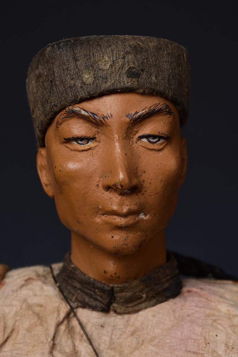 Early 20th Century, Chinese Wooden Standing Manchu Man For Sale at 1stDibs