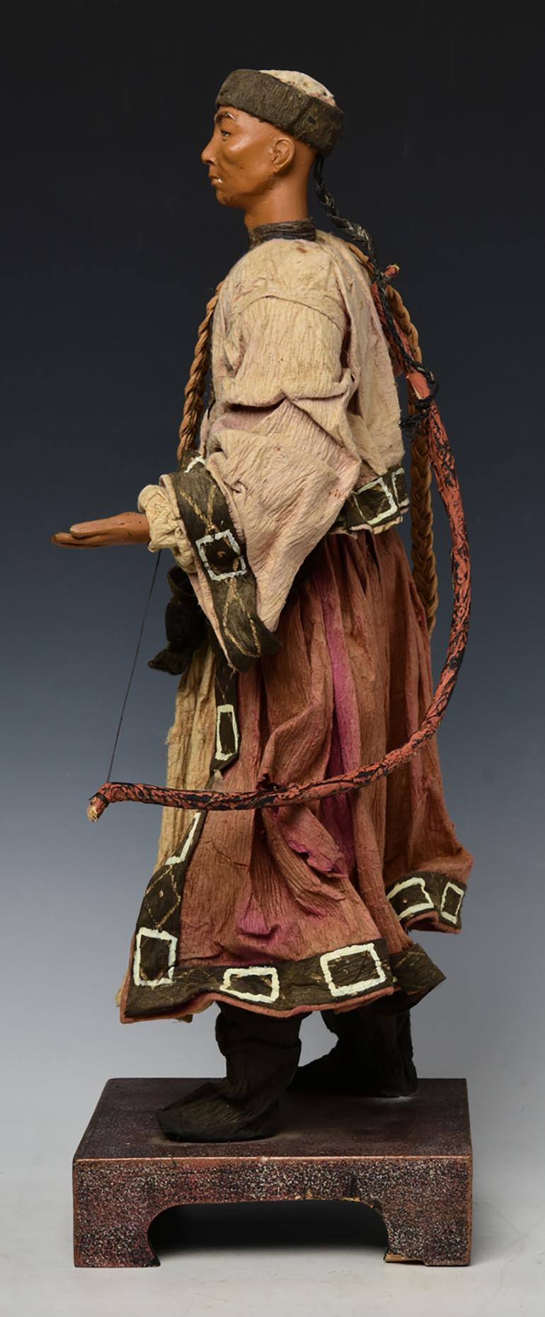 Early 20th Century, Chinese Wooden Standing Manchu Man For Sale at 1stDibs