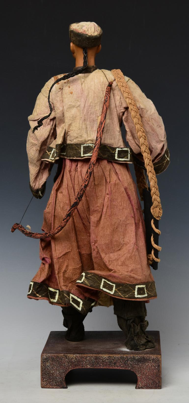 Early 20th Century, Chinese Wooden Standing Manchu Man For Sale at 1stDibs