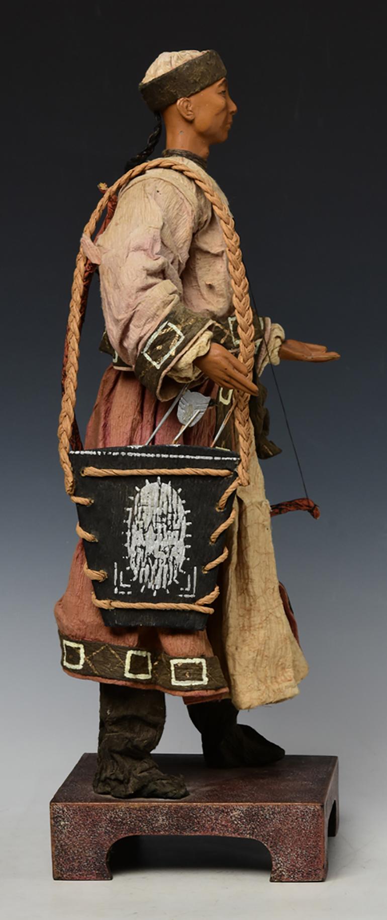 Early 20th Century, Chinese Wooden Standing Manchu Man For Sale at 1stDibs