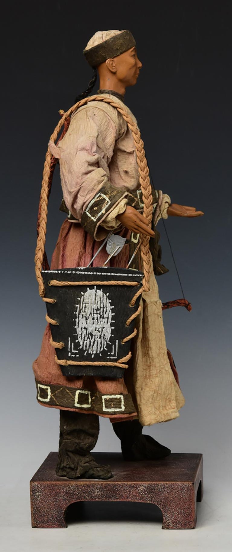 Early 20th Century, Chinese Wooden Standing Manchu Man For Sale at 1stDibs