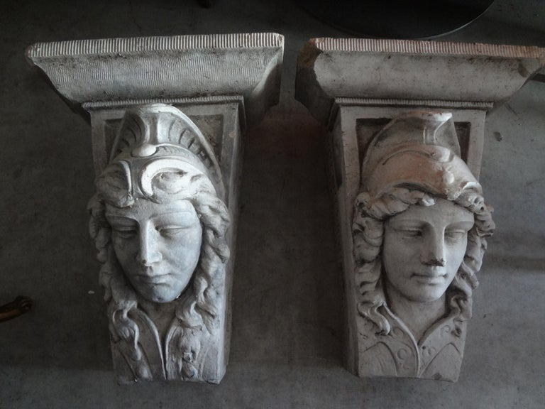 Pair of Early 20th Century Classical Style Architectural Wall Corbels ...